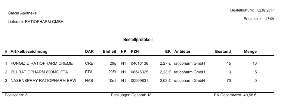Splitten der gemeinsamen Bestellung